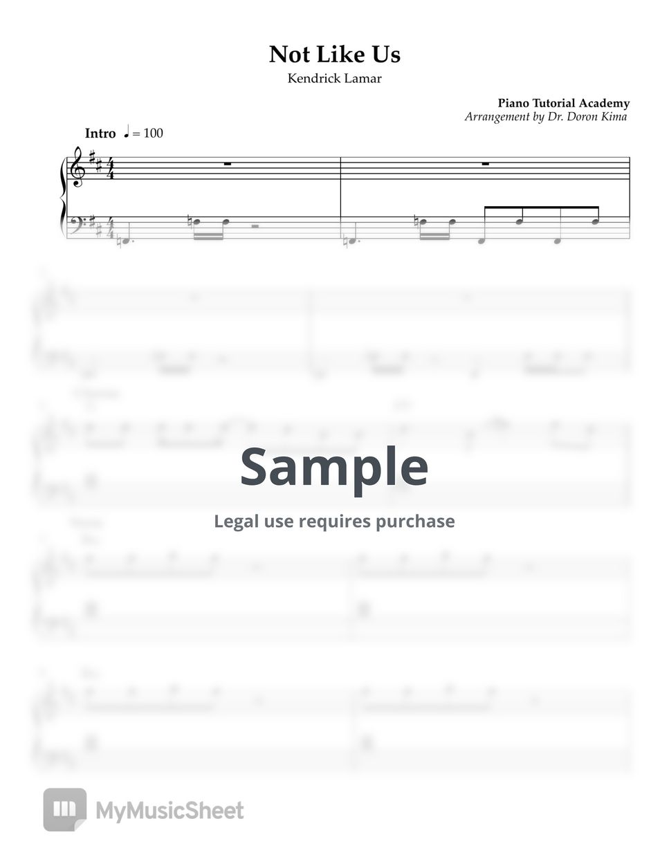 Kendrick Lamar - Not Like Us (Piano Tutorial Academy - Dr. Doron Kima ...