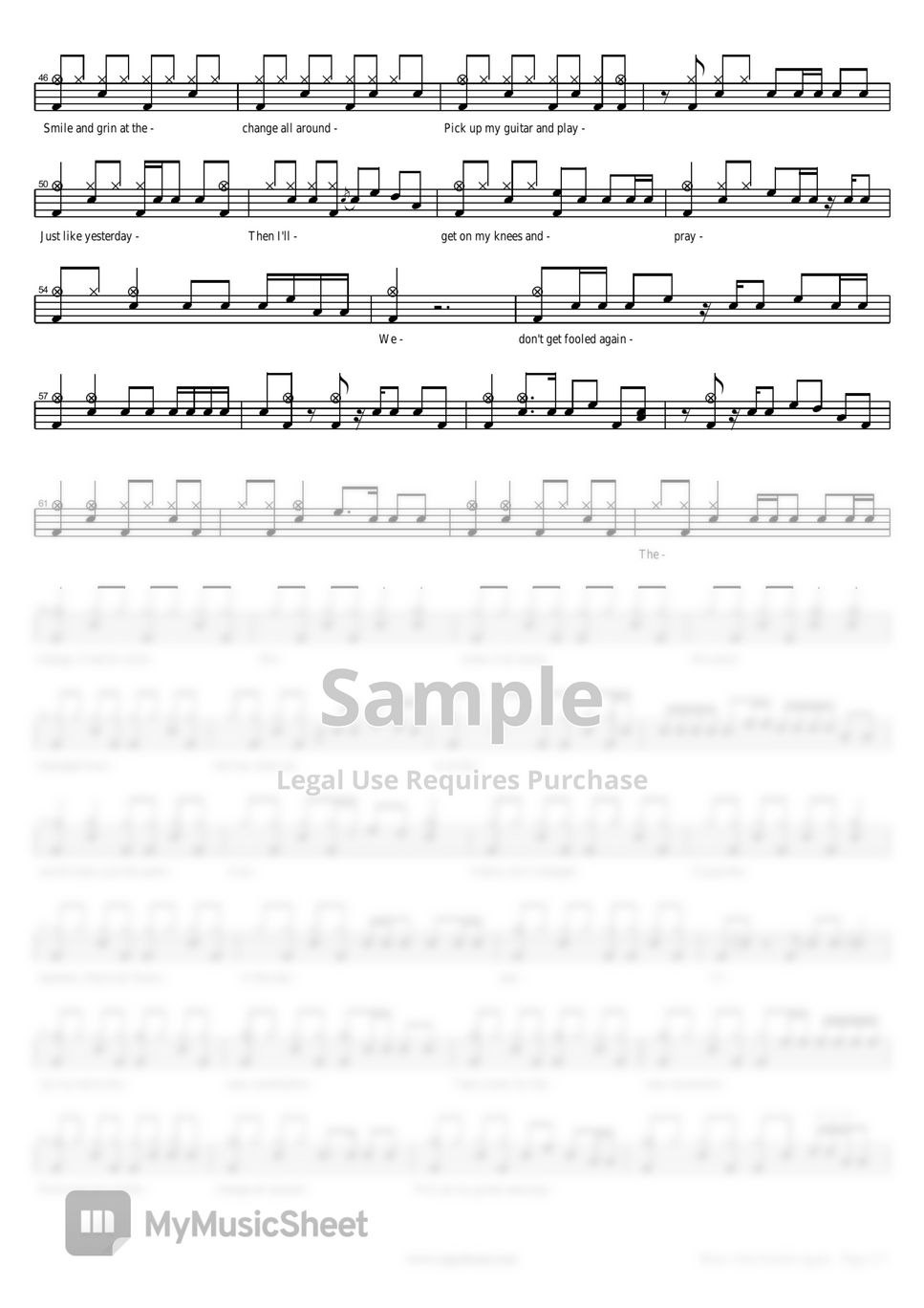 The Who - Won't Get Fooled Again Sheets by COPYDRUM