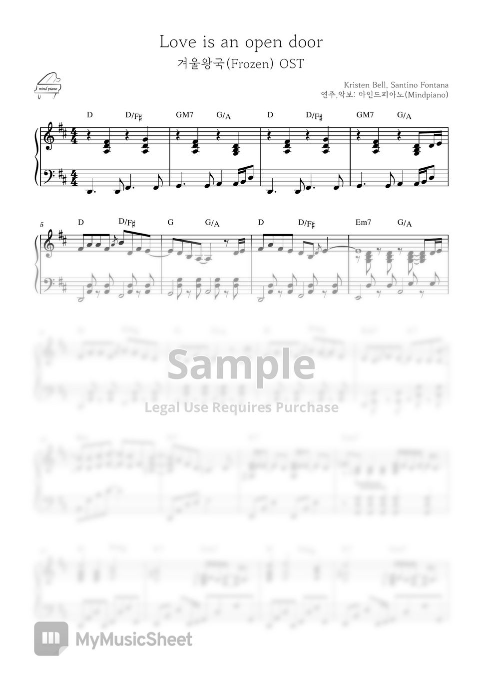 Frozen OST - Love is an open door Sheets by Mindpiano