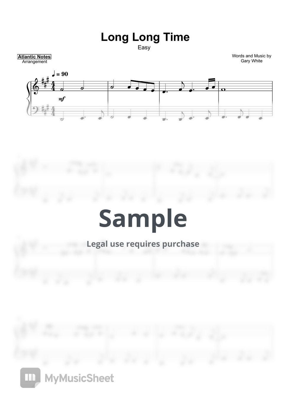 Linda Ronstadt - Long Long Time 楽譜 by Atlantic Notes