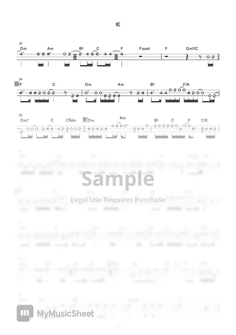 Suda Masaki - Niji(Tsugaru syamisen 1st Tab) (Doraemon) Sheets by ...