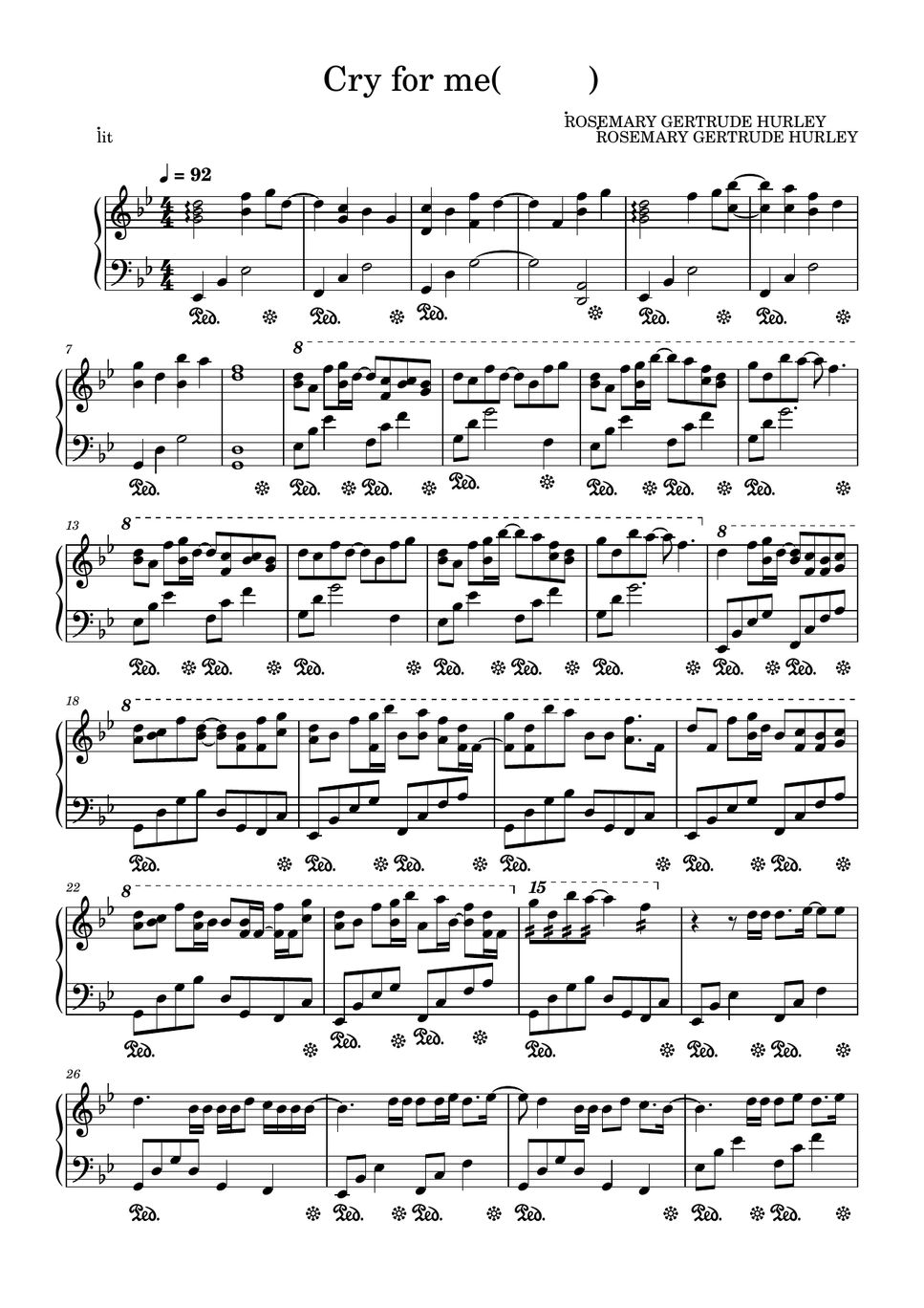 ROSEMARY GERTRUDE HURLEY - Cry for me 악보