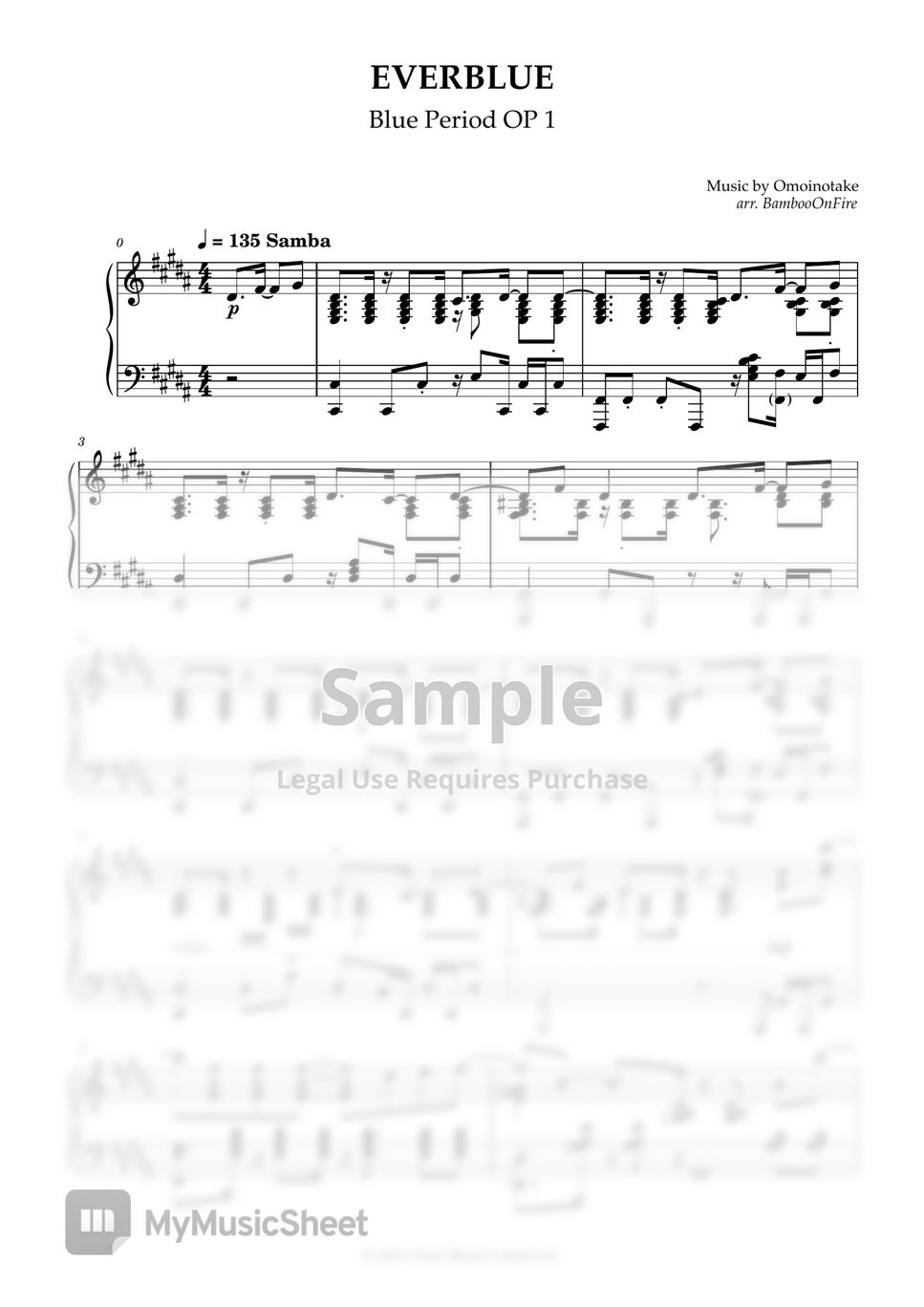 Blue Period - EVERBLUE (ブルーピリオド OP) Sheet by BambooOnFire
