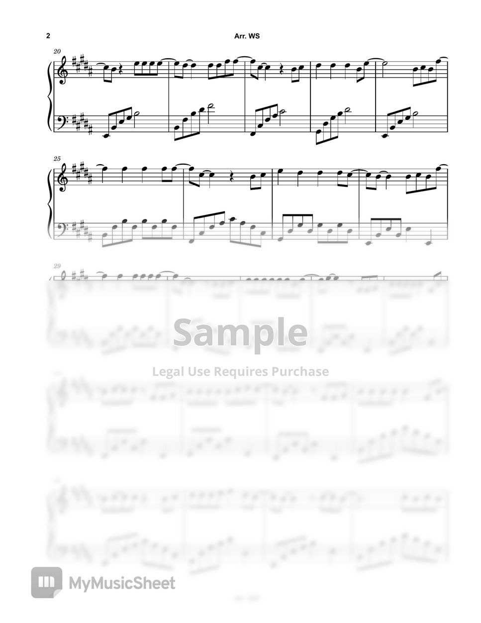 Boss / Noeul - My Strongest Love Sheets by WS Piano