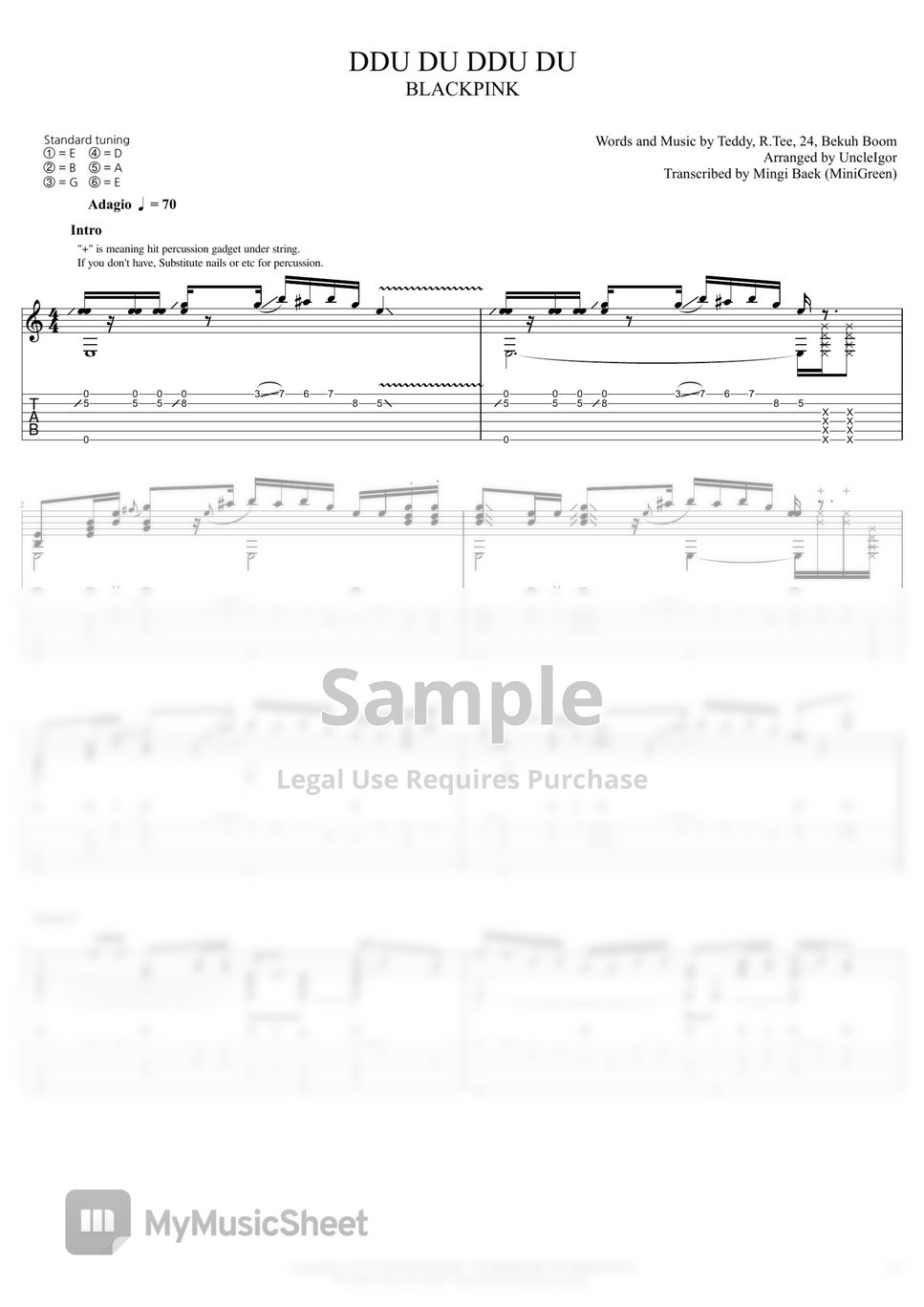 Blackpink - DDU DU DDU DU TAB+1 Staff by Igor Presnyakov