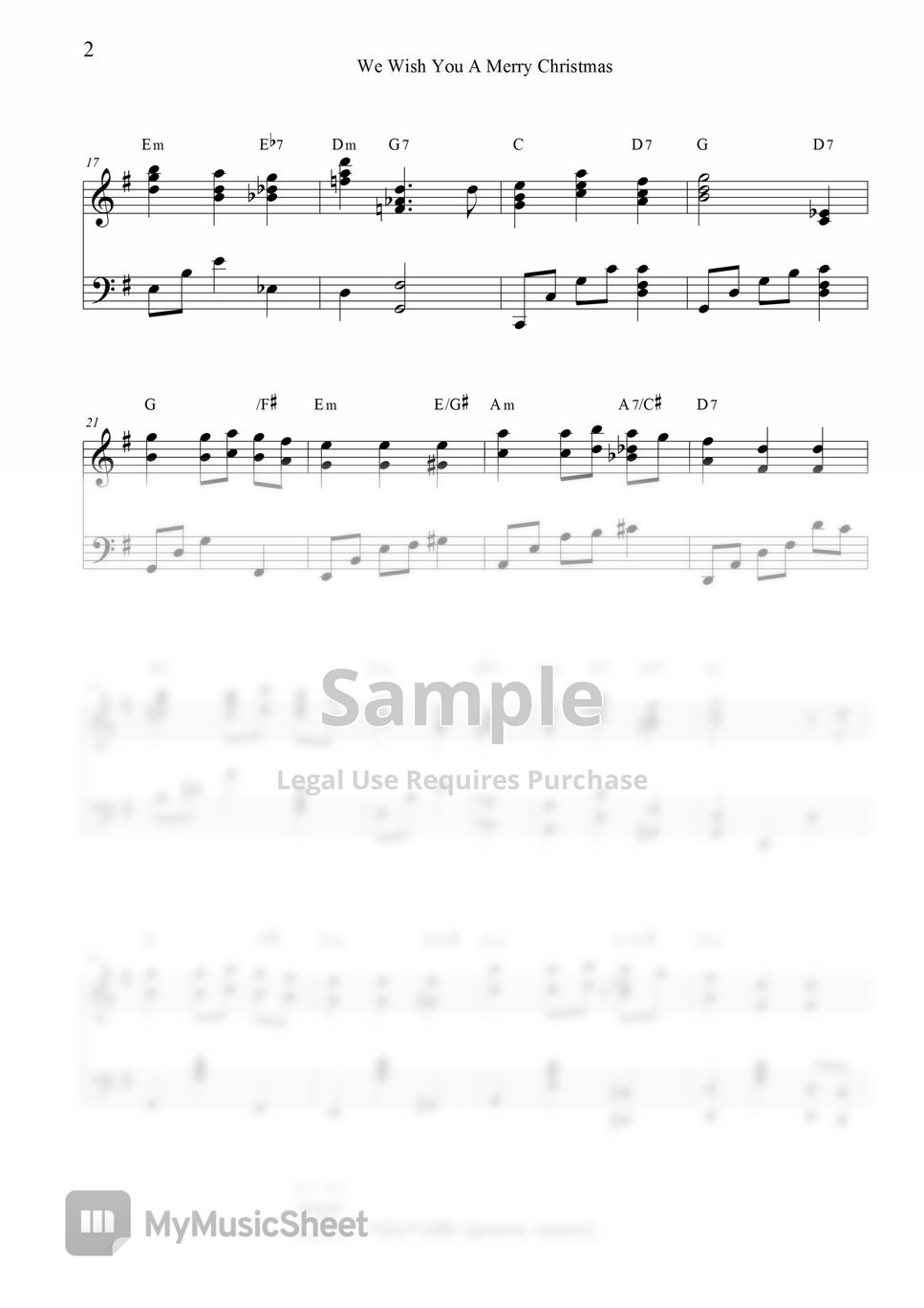 Carol - We Wish You a Merry Christmas (Easy New Age) 악보 by piano reazz