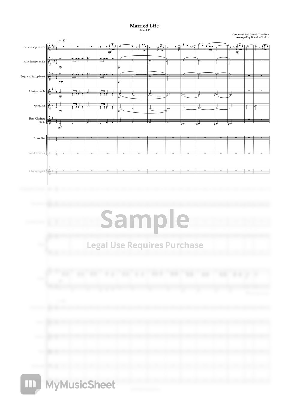 Michael Giacchino - Married Life (Full Score) 악보 by Brandon Skelton