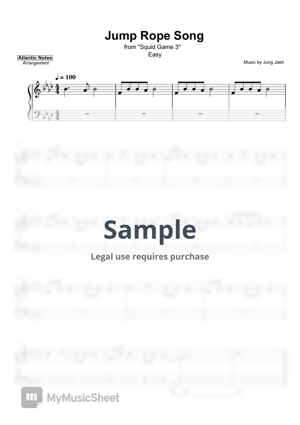 Squid Game 3 - Jump Rope Song Sheet Music by Atlantic Notes