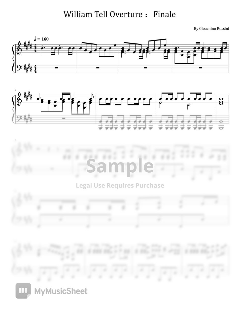 Gioachino Rossini - William Tell Overture ：Finale (Finale - For Piano ...