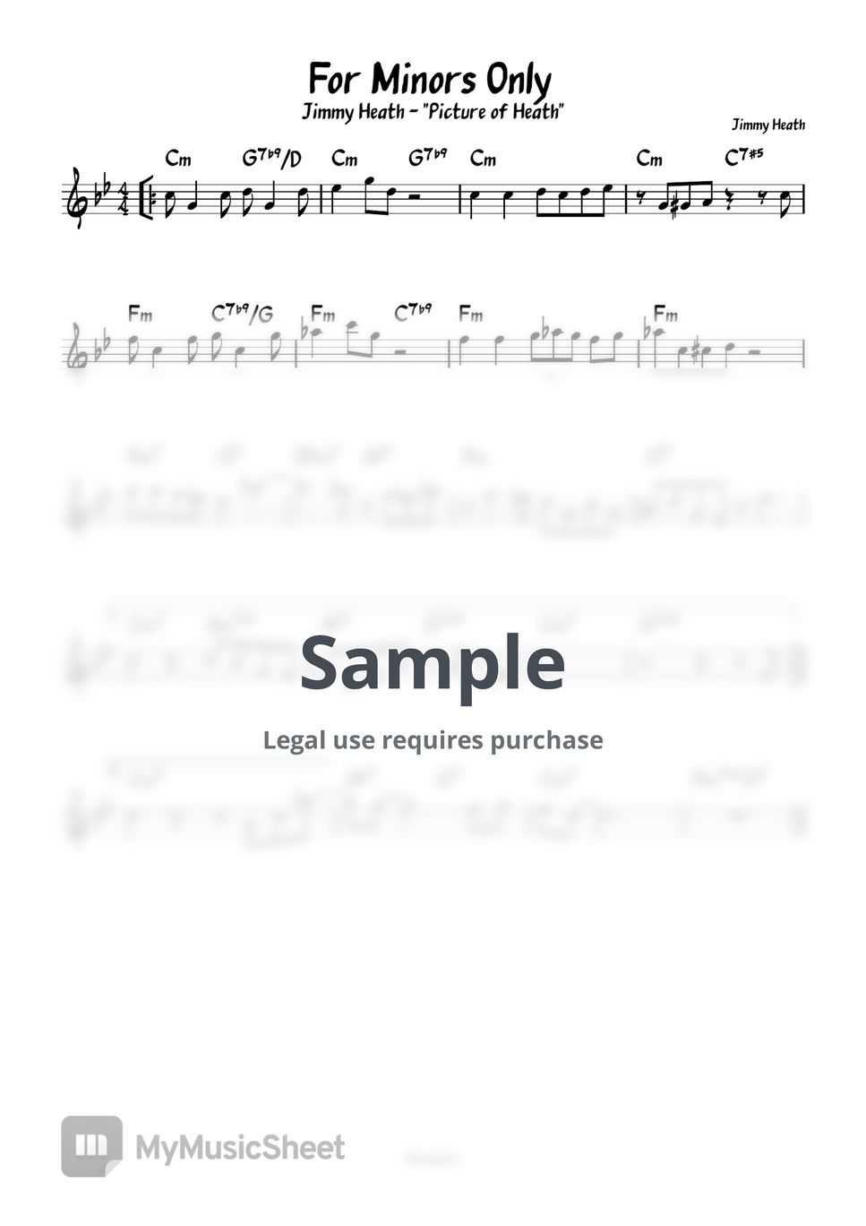 Jimmy Heath - For Minors Only 樂譜 by Won, Jong Hwa