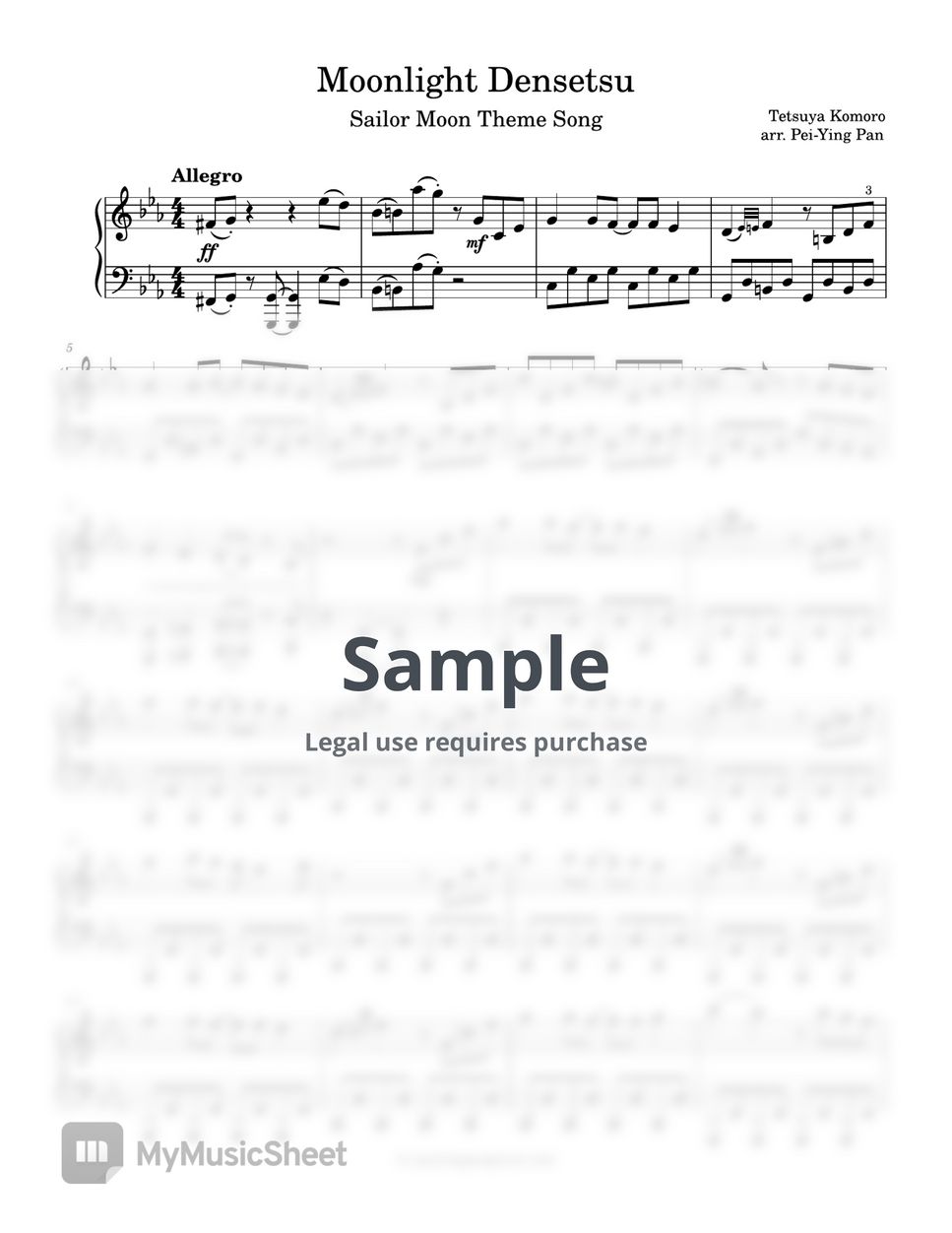 Yoko Ishida - Moonlight Densetsu (Sailor Moon Theme Song) Sheets by Pei ... Yoko Ishida - Moonlight Densetsu (Sailor Moon Theme Song) Sheets by Pei ...