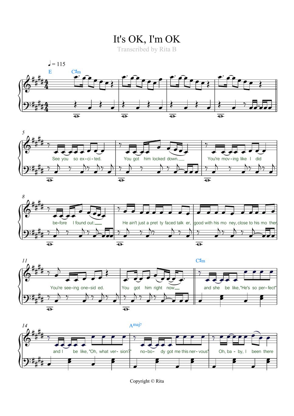 Tate McRae - It's OK, I'm OK (Beginner level with lyrics and chords ...