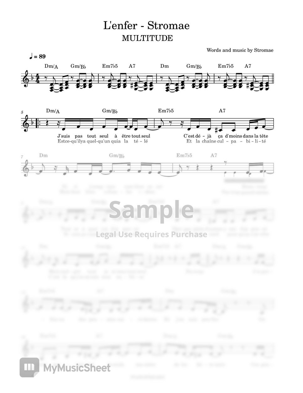 Stromae - L'enfer 악보 by PianoFreaks
