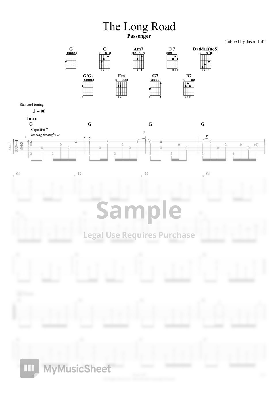 Passenger - The Long Road Sheets by Jason Juff