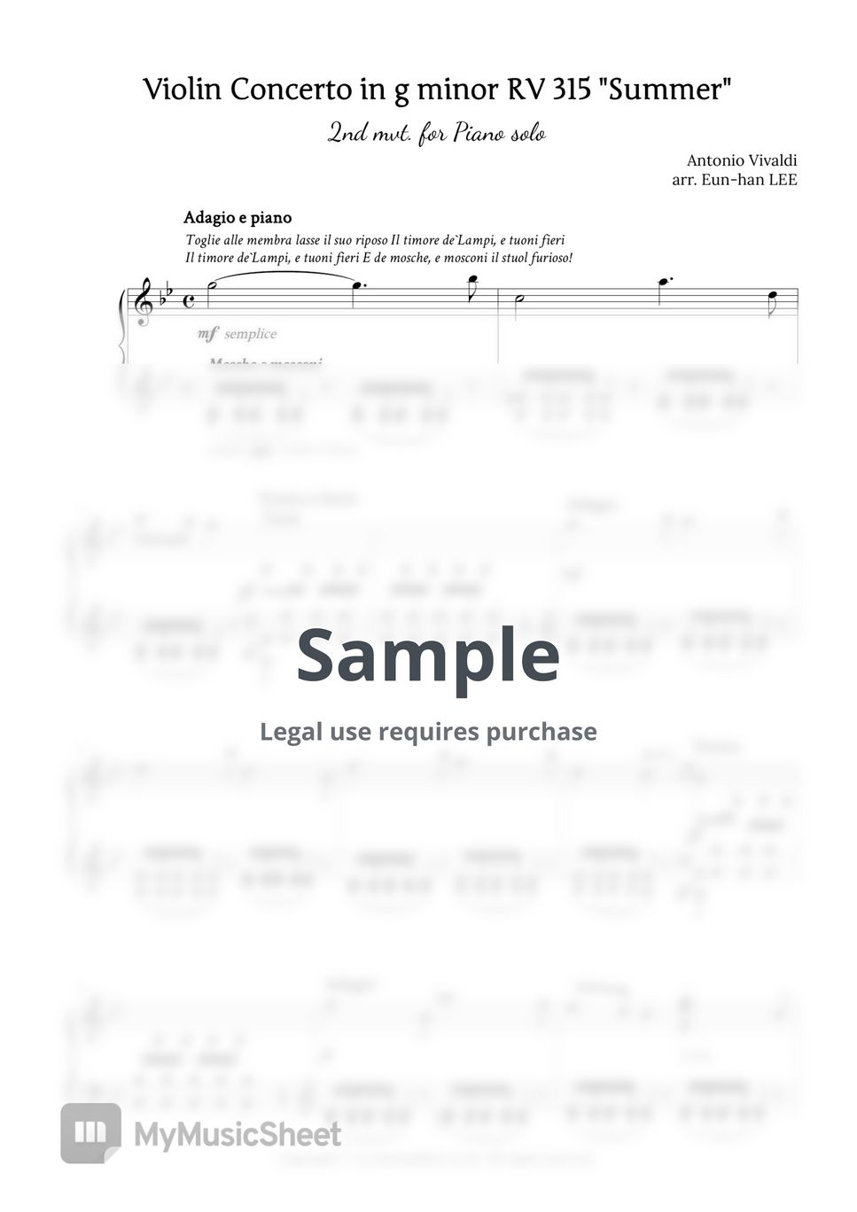 Antonio Vivaldi - A. Vivaldi - Summer 2nd mvt. from Four Seasons (Solo ...