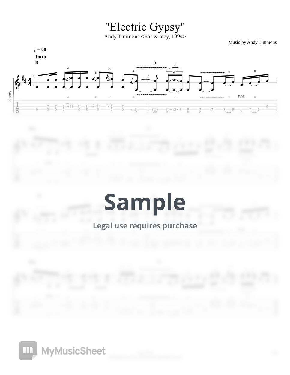 Andy Timmons - Electric Gypsy Tab + 1staff by Jazzy1120