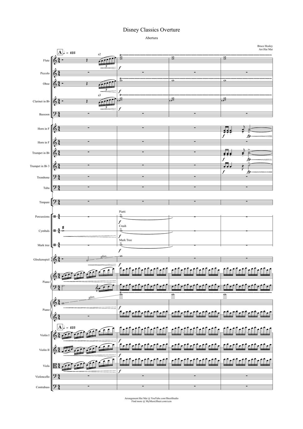 Bruce Healey - Disney Classics Overture - Abertura - for Orchestra ...