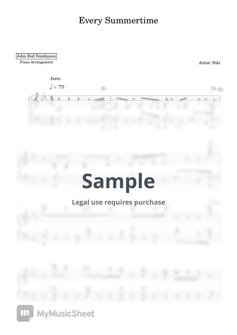 Niki - Every Summertime Hoja by John Rod Dondoyano