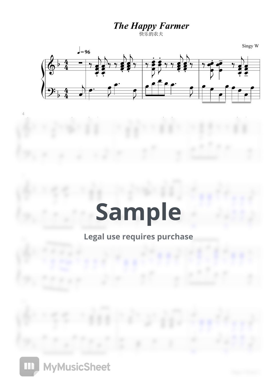 Robert Schumann - The Happy Farmer Sheet Music by dogemusic
