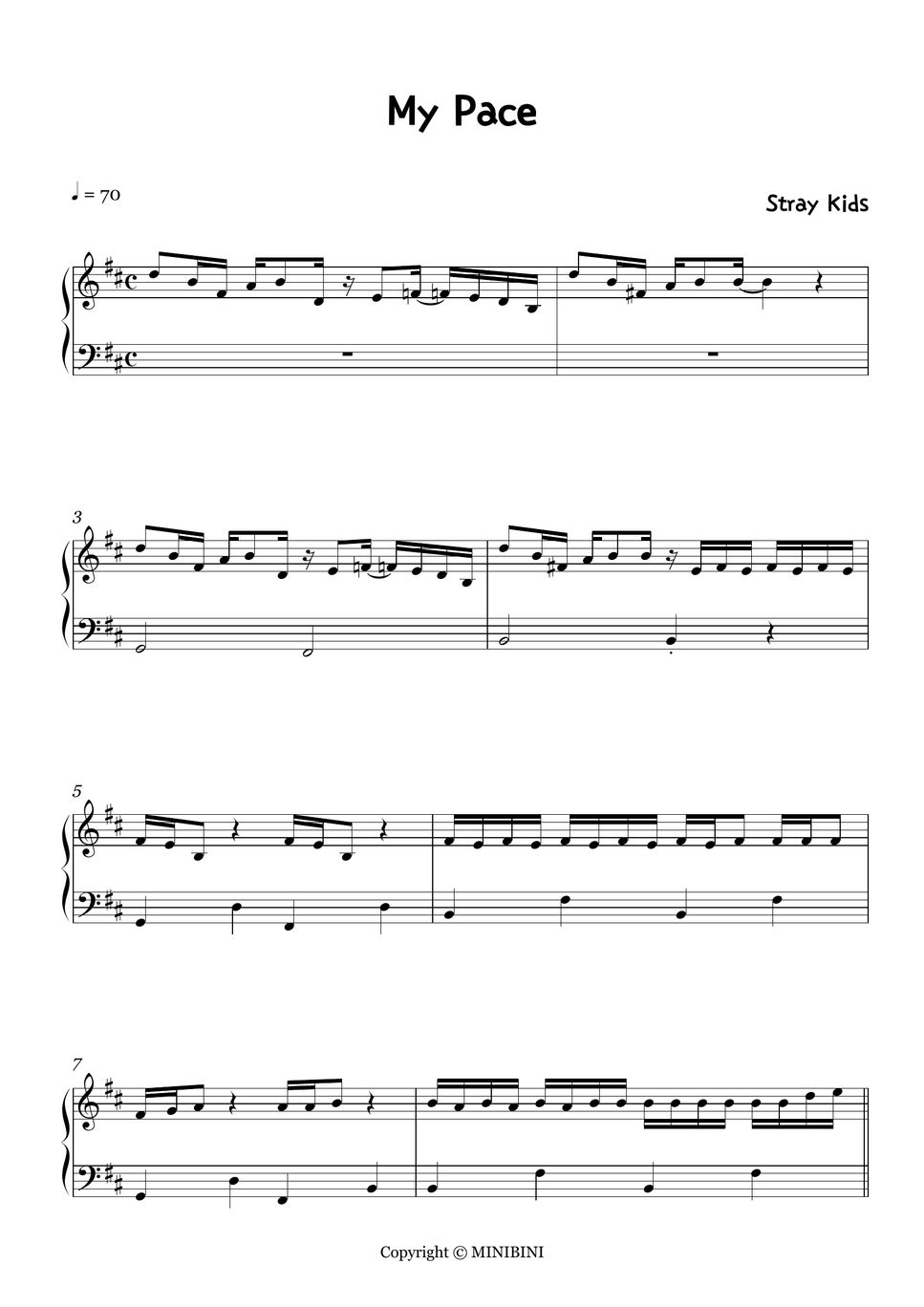 Stray Kids (스트레이 키즈) - My Pace [Easy Version] Sheet