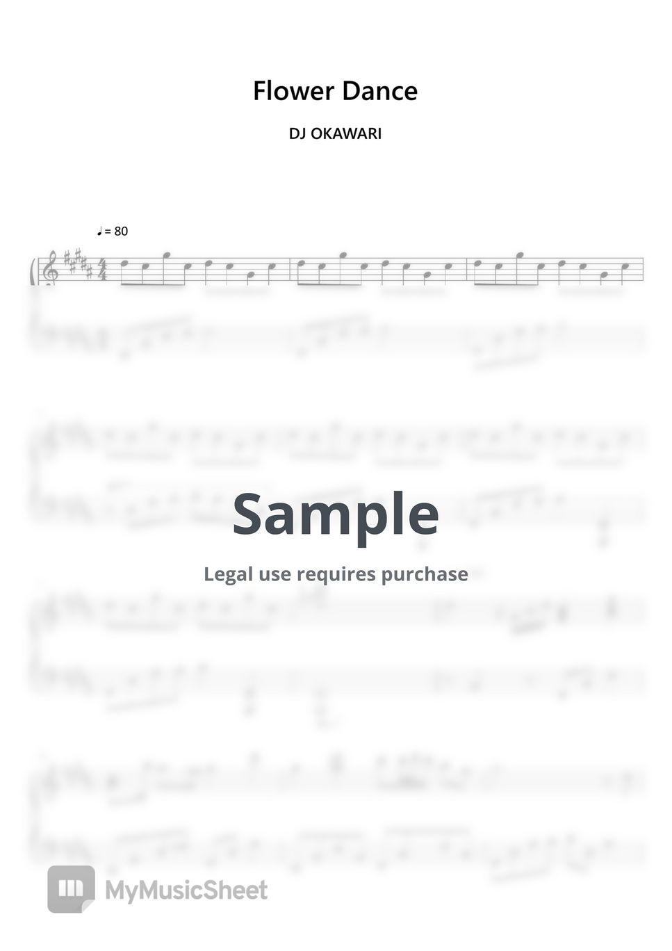 DJ OKAWARI - Flower Dance (Sheet Music, MIDI,) 악보 by sayu