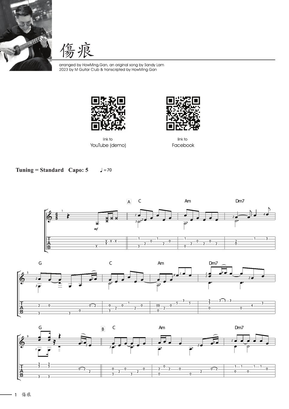 Sandy Lam - Shang Hen Fingerstyle Sheets by HowMing