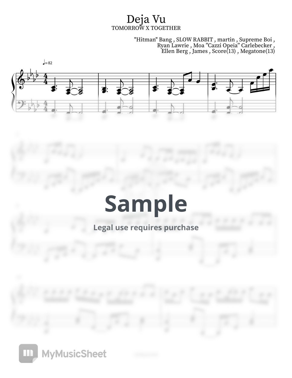 TXT(투모로우바이투게더) - Deja Vu 樂譜 by chihyun416