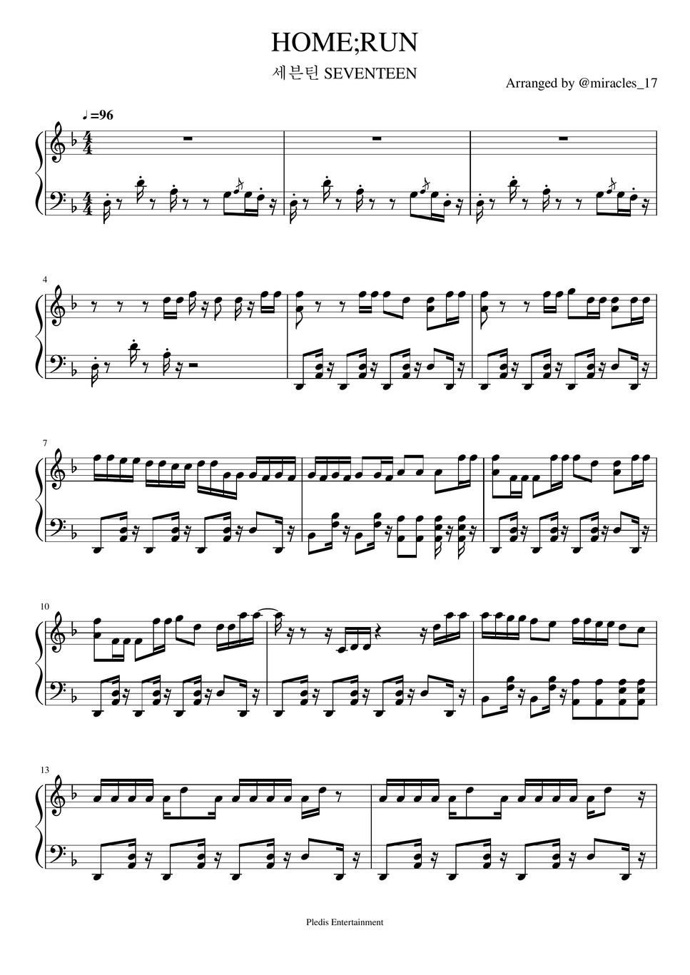 SEVENTEEN - HOME;RUN Sheet by @miracles_17