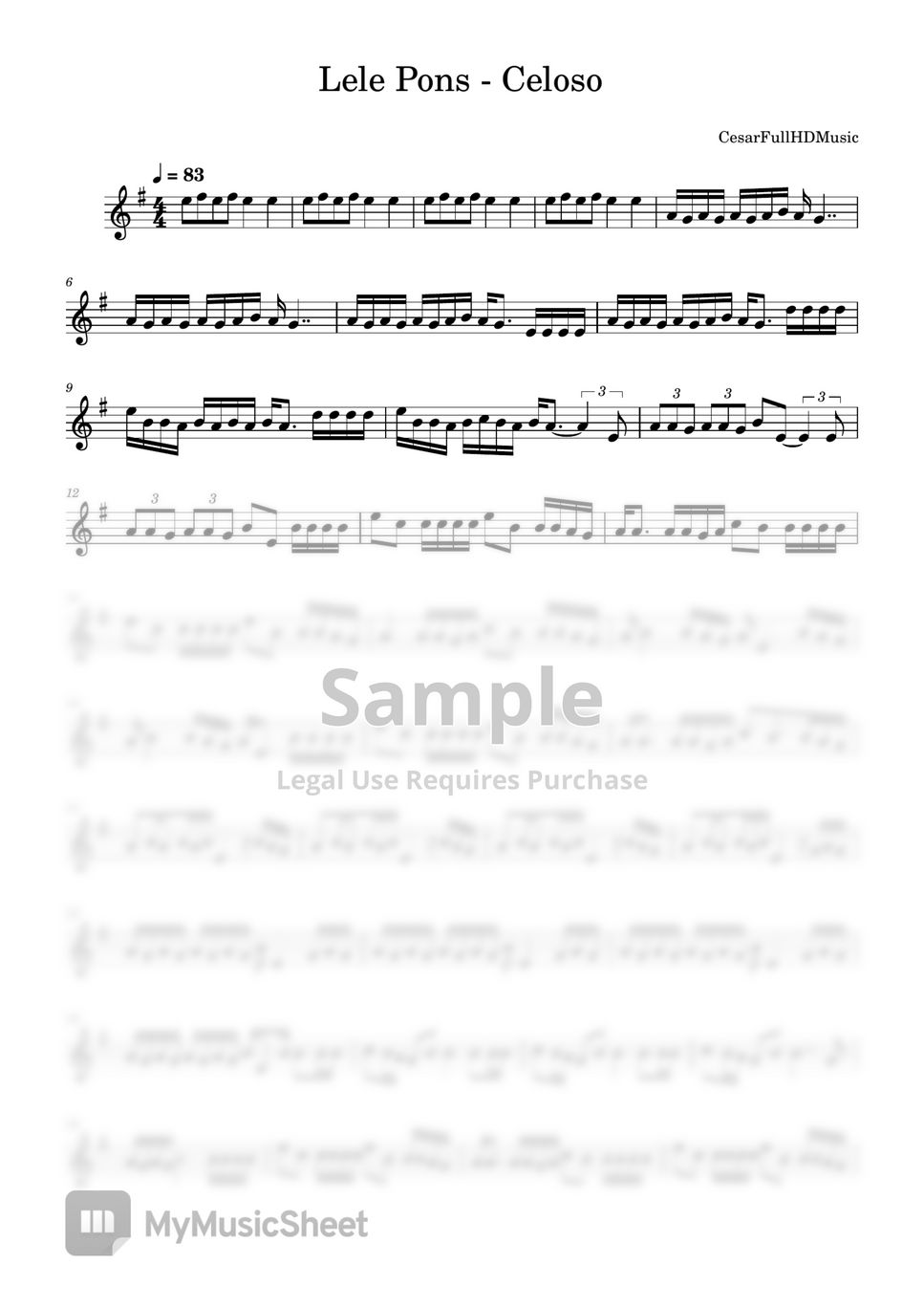 Lele Pons - Celoso Sheets