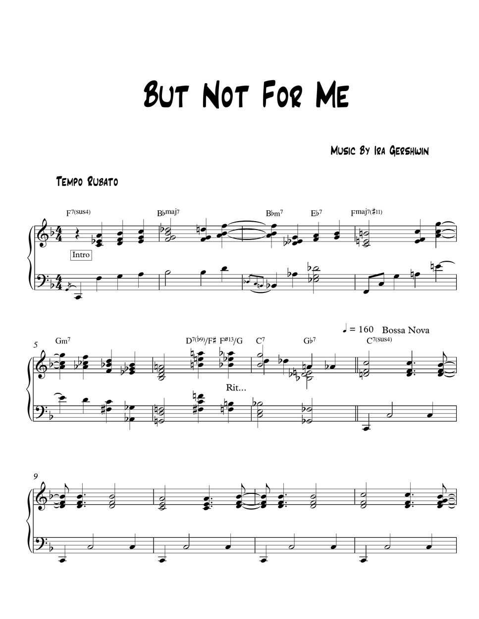 Ira Gershwin - But Not For Me (Jazz Bossanova) 악보 by MIWHA