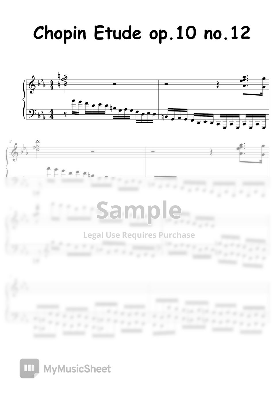 Chopin - Etude op.10 no.12 혁명 (원곡) Sheets by 3분피아노