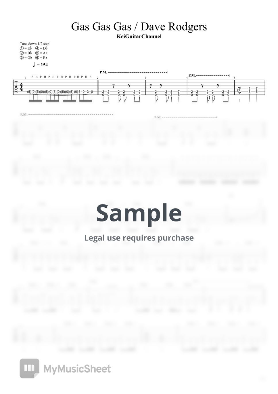 Dave Rodgers - GAS GAS GAS Sheets by Kei