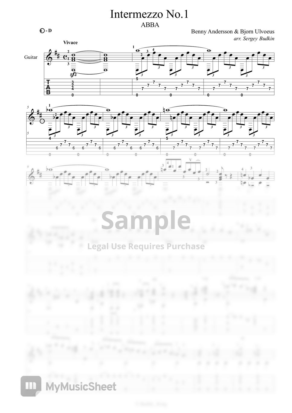 ABBA - Intermezzo No 1 Sheet by Buddy_King