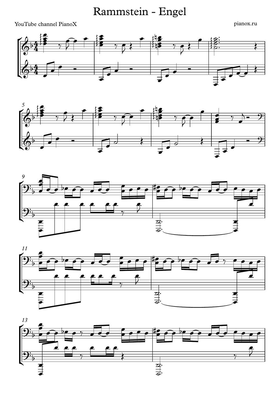 Rammstein - Engel Sheets by PianoX