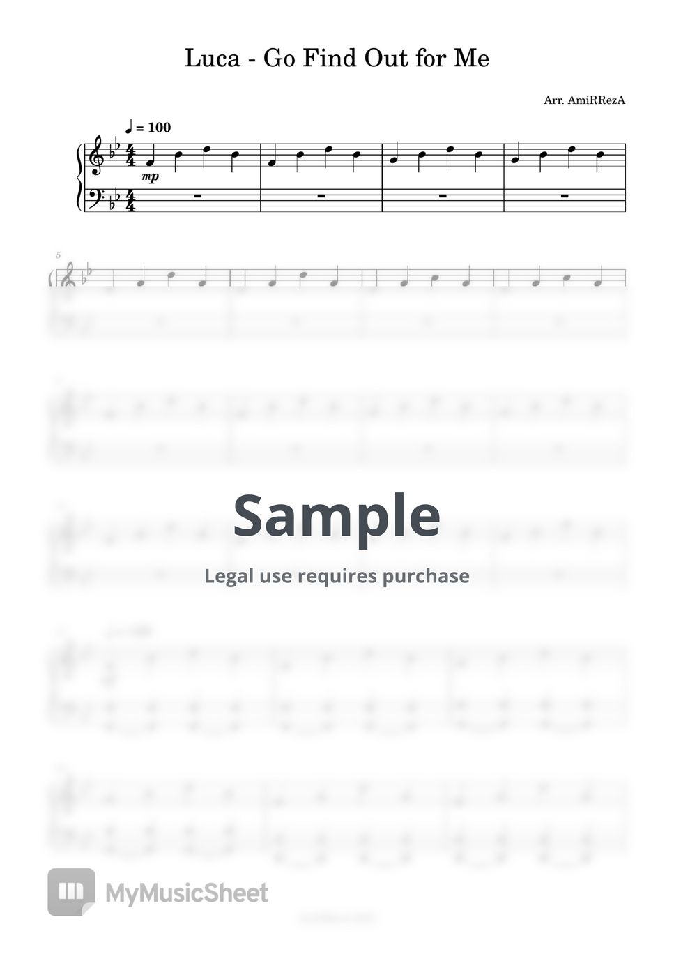 Dan Romer - Go Find Out for Me (Luca) 악보 by AmiRRezA