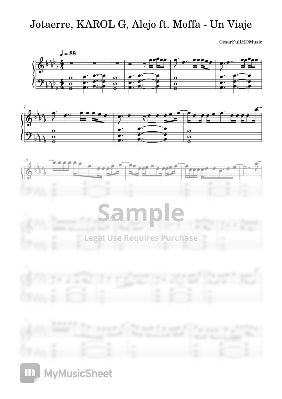 Karol G - Un Viaje 악보