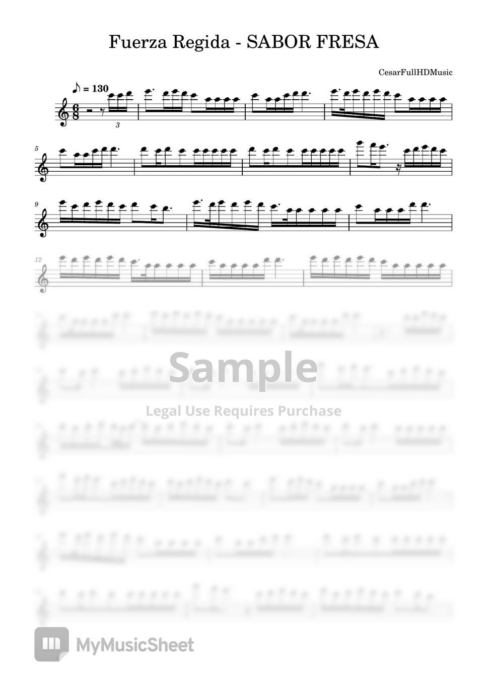Fuerza Regida - SABOR FRESA Sheet Music