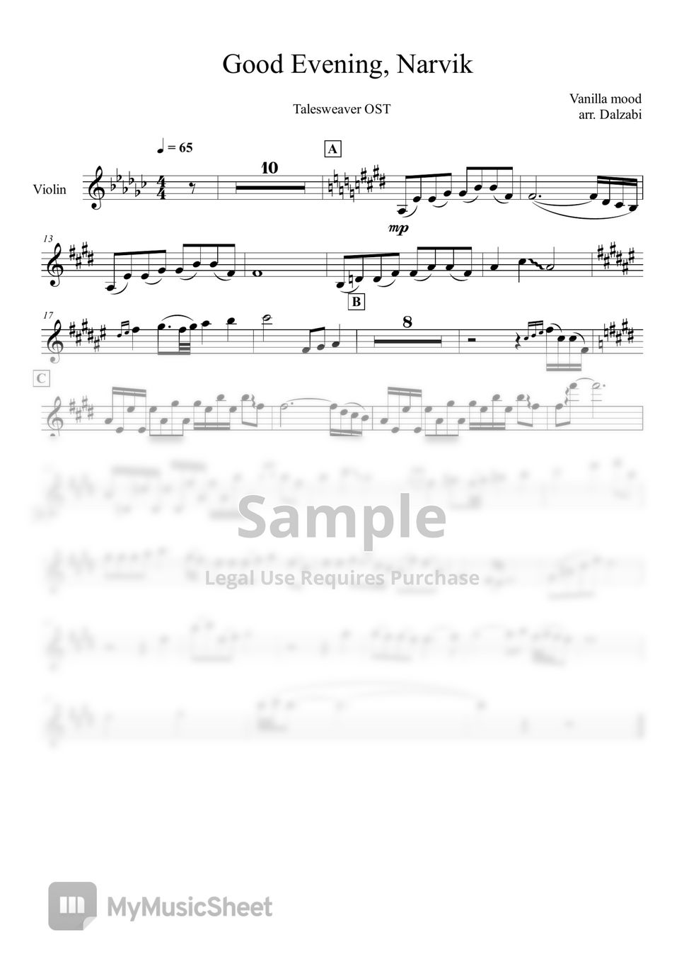 남구민 - Good Evening Narvik Bản nhạc by Studio Bell