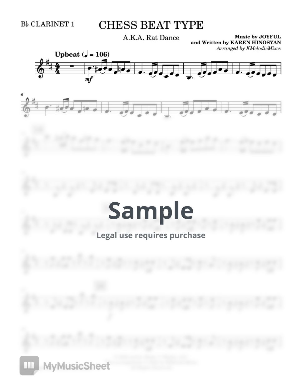 joyful - Chess Type Beat (aka Rat Dance) - Band - Clarinet 1, 2 & 3 ...