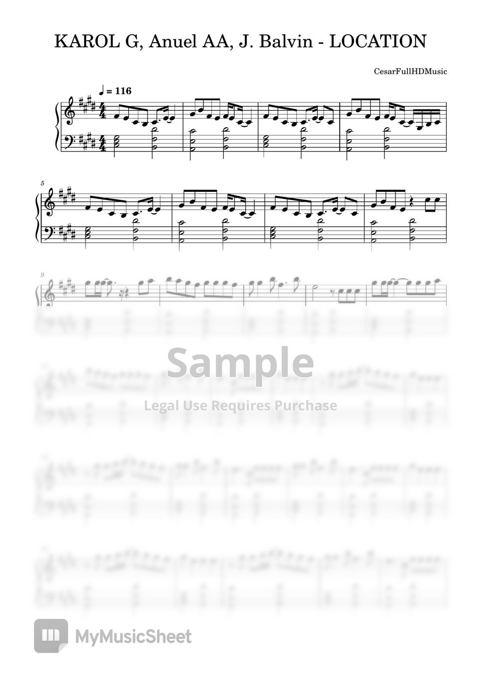 Anuel AA,Karol G,J Balvin - LOCATION Sheets