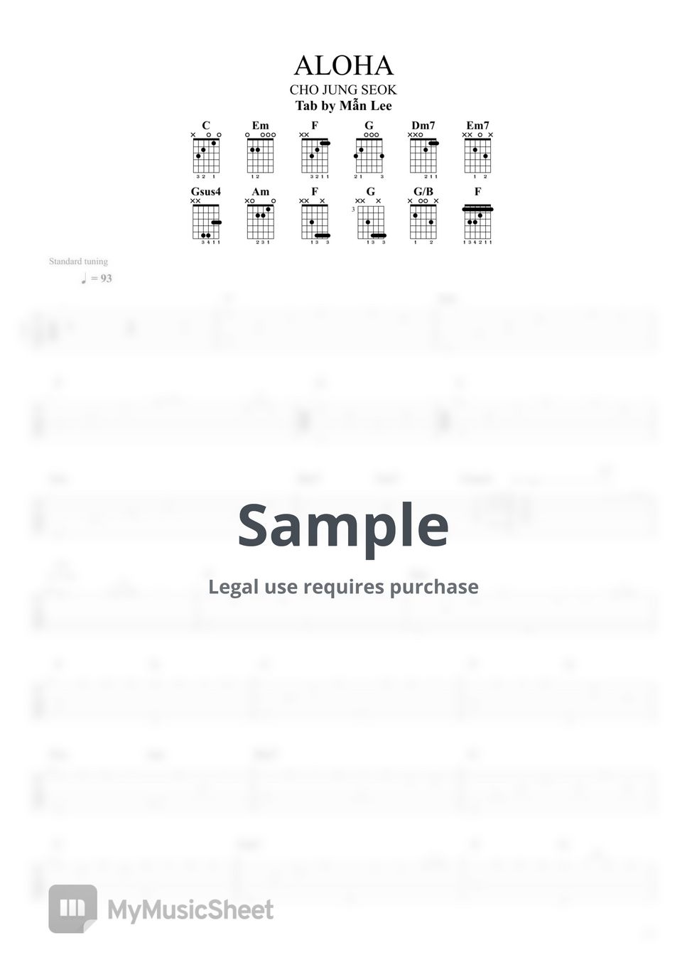CHO JUNG SEOK - Aloha Sheets by Mẫn Lee