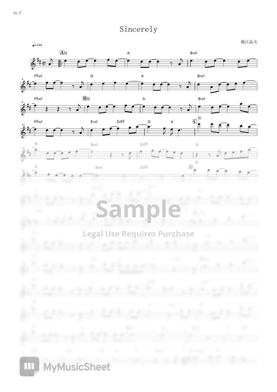 Violet Evergarden - Sincerely (in C) Sheets