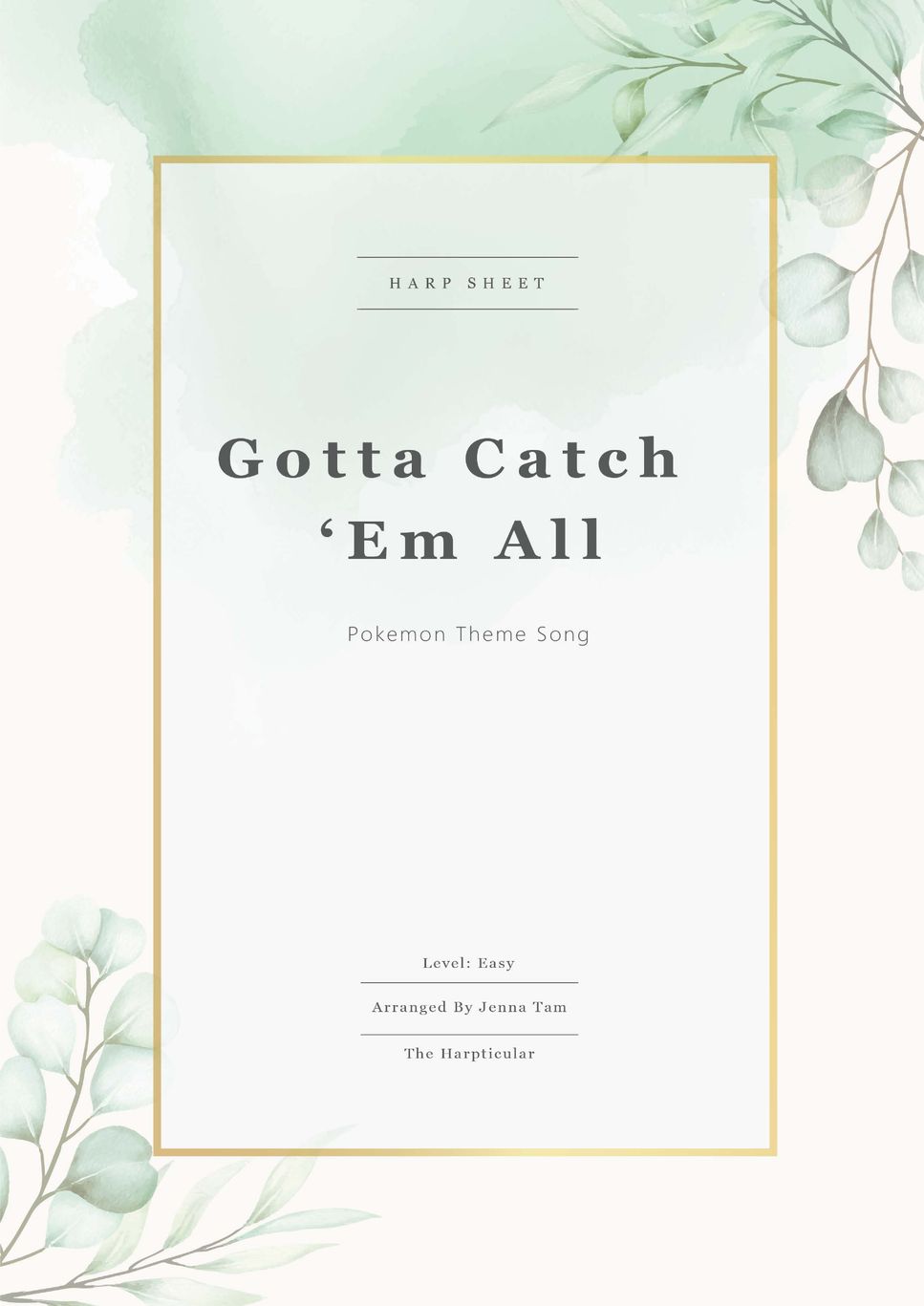 [Harp] Gotta catch 'em all 악보 by Jenna (The Harpticular)