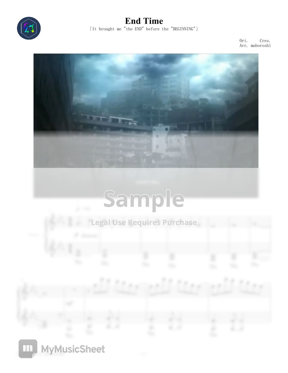 Cres. - 《End time》 ｜ 「開始」與「終結」 / Piano sheet Piano 61keys Sheet Music PDF | maboroshi | mymusic5