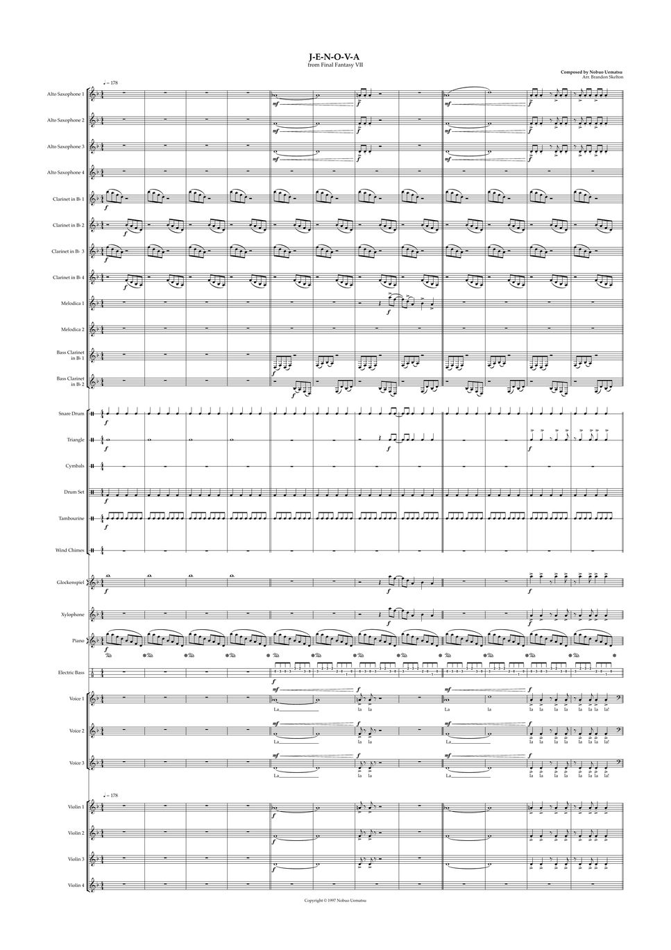 Nobuo Uematsu - Jenova (Full Score) Notenblatt by Brandon Skelton