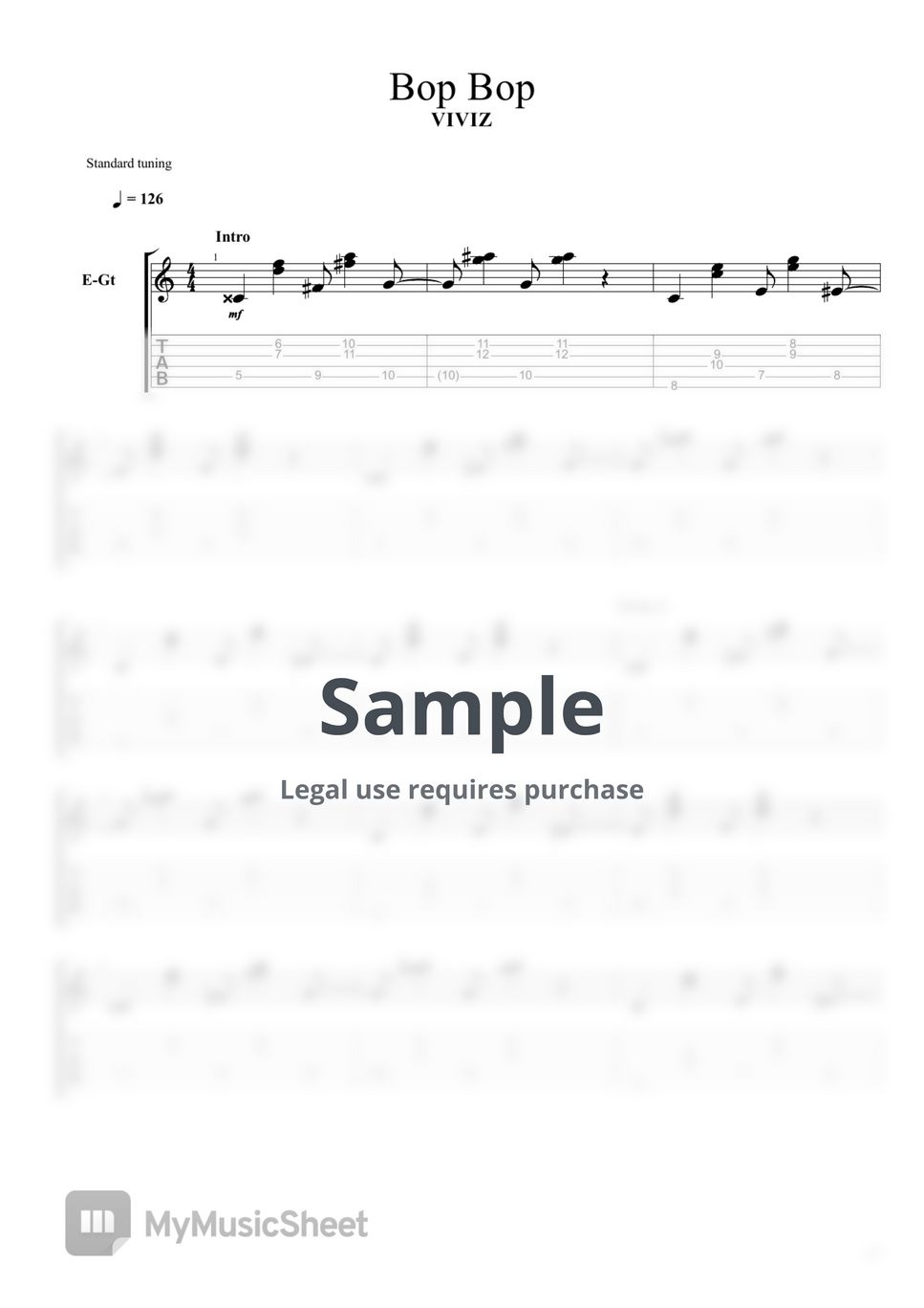 VIVIZ - Bop Bop 타브+단선 악보 by fm.wav