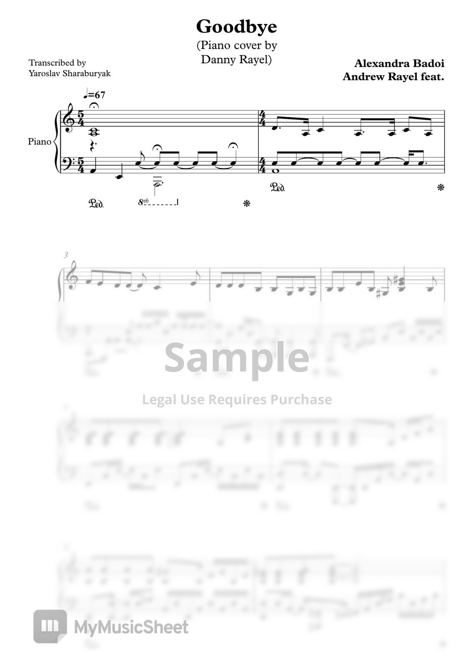 Alexandra Badoi Andrew Rayel feat. - Goodbye (Piano cover by Danny ...