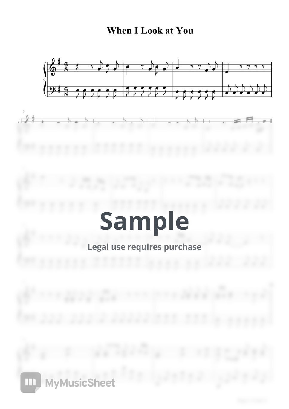 Miley Cyrus - When I Look at You (The Last Song主题曲) Sheets by Yilun