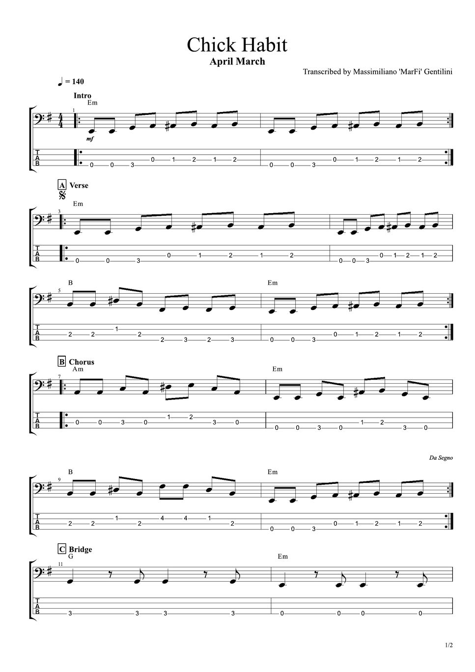 April March - Chick habit TAB by Massimiliano Gentilini