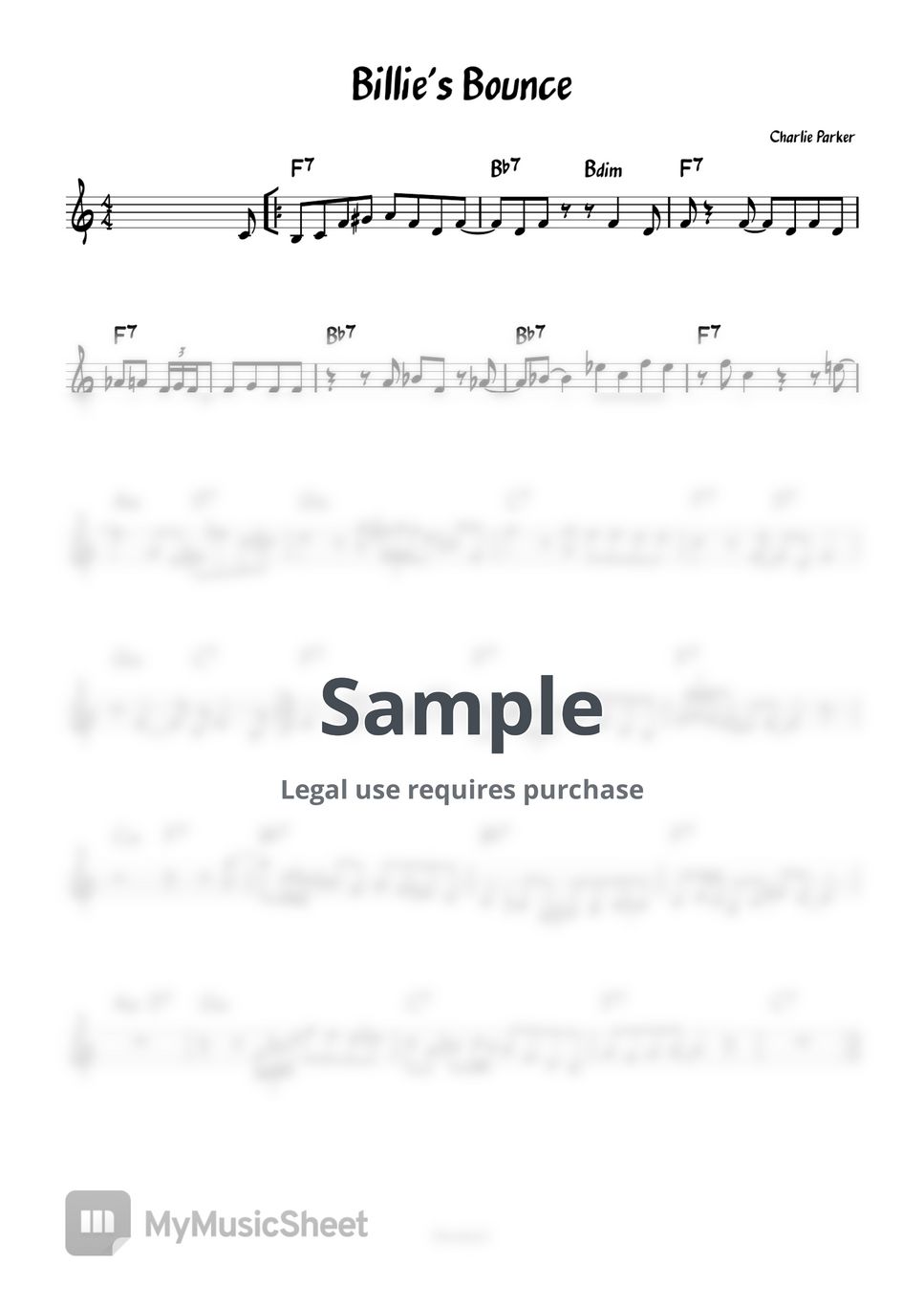 Charlie Parker - Billie's Bounce Sheet Music by Won, Jong Hwa